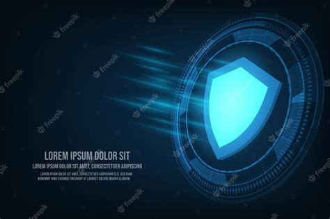 Premium Vector Vector Blue Shield With Glowing Effect Security Data