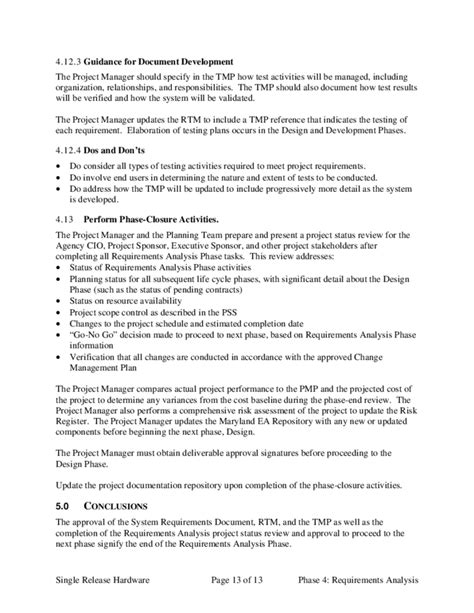 Requirements Analysis Phase Maryland Free Download
