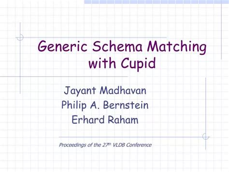 Ppt Generic Schema Matching With Cupid Powerpoint Presentation Free
