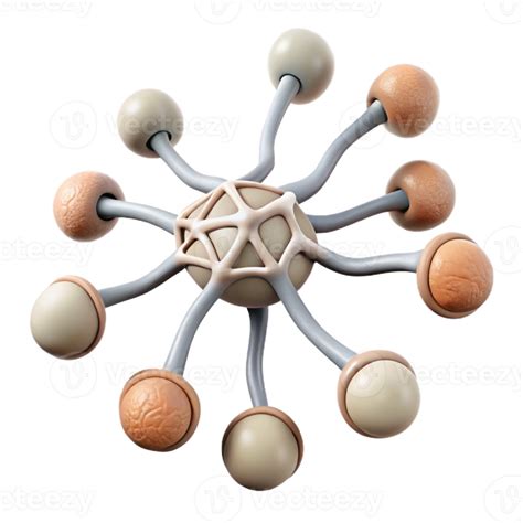 Serene Abstract Neuron Connection Diagram Cutout With Detailed Structure And White Background