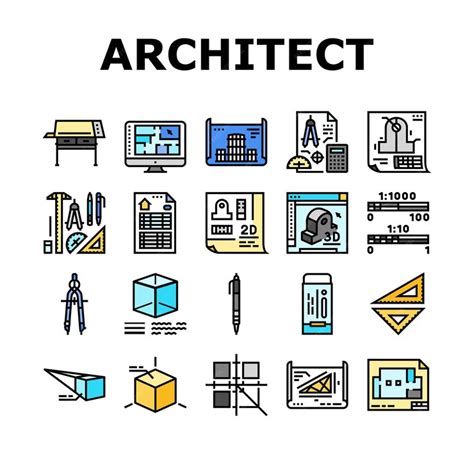 Premium Vector Engineer Construction Architect Icons Set Vector People Project Man Office