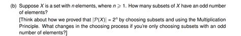 solved suppose x is a set with n elements where n ⩾ 1 ﻿how
