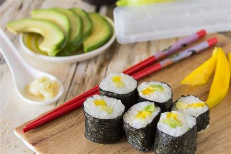 Sweet Maki Sushi With Avocado Mango And Ginger Italian Cooking Store