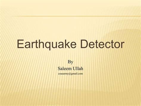 Earthquake Detector Using Arduino With Display Pptx Geology Science