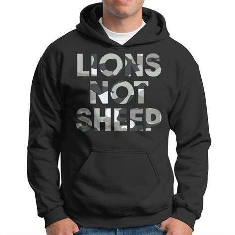 Lions Not Sheep Grey Gray Camo Camouflage Hoodie Mazezy