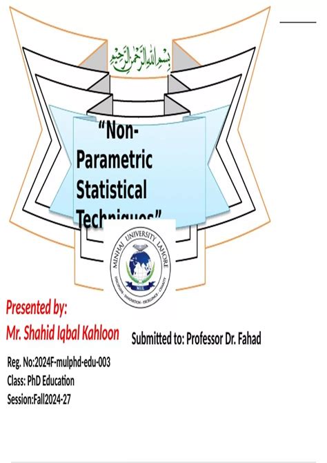 “non Parametric Statistical Techniques Statistical Reasoning For