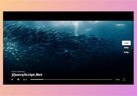 Custom Html5 Video Player With Resolution Selector Jquery Videre Video Player Jquery Plugins