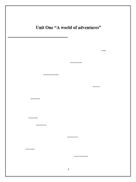 Vocabulary Exercises For Adventure Unit Pdf Young Adult