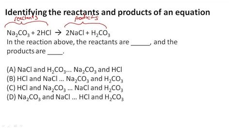 Reactants In A Chemical Equation