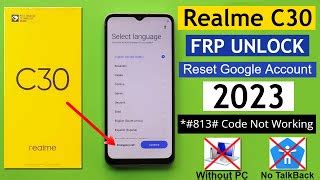 Realme C30 RMX3581 Frp Unlock Bypass Google Account L Doovi