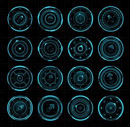 Head Up Interface Set For Gui Ui Ux Design Vector Image