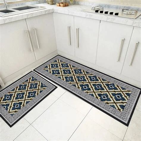 주방 바닥 매트 거실 카펫 홈 입구 현관 매트 목욕 세척 가능 미끄럼 방지 매트 거실 오염 방지 긴 침대 옆 러그 Aliexpress