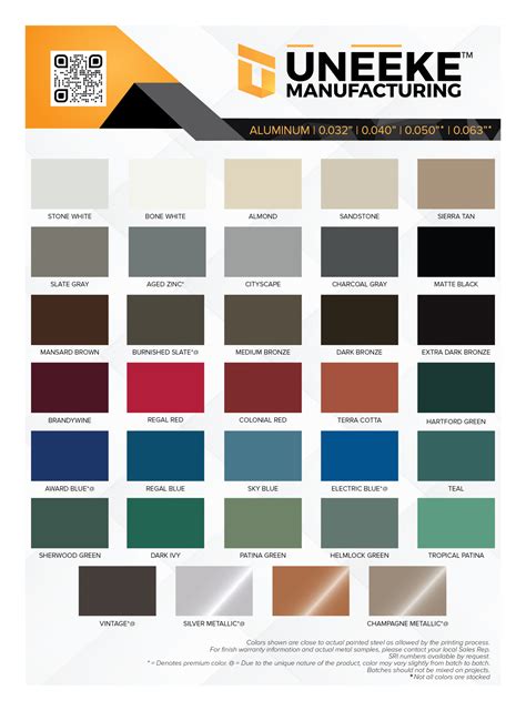 Wall Panels Color Charts Uneeke Manufacturing