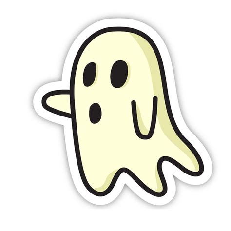 Premium Vector Knocking Cute Ghost Editable Vector Sticker