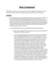 Week 3 Assignment Questions Docx Week 3 Assignment Download This Document Use It To Type Out
