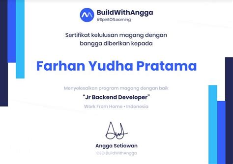 Farhan Yudha Pratama On Linkedin I Have Completed An Internship As A Backend Developer At The