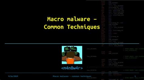 Macro Malware Common Techniques Public Ppt