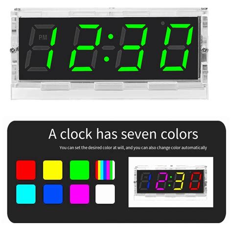 Colorful Digital Clock Kit Colorful Rgb Digital Alarm Clock Microcontroller Circuit Board