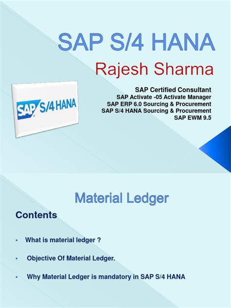 Material Ledger In Sap S 4hana Intro Presentation Pdf