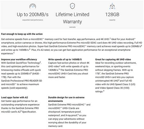 SanDisk Extreme PRO GB MicroSDXC UHS I Card Sandisk Flash Memory SD Cards SDSQXCD