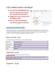 2 02 Limiting Factors Lab Report Docx 2 02 Limiting Factors Lab Report Go To FILE And DOWNLOAD