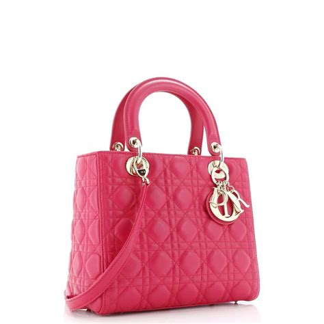 Christian Dior Lady Dior Bag Cannage Quilt Lambskin M… Gem