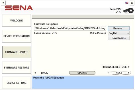 Firmware Update Selecting Firmware To Update