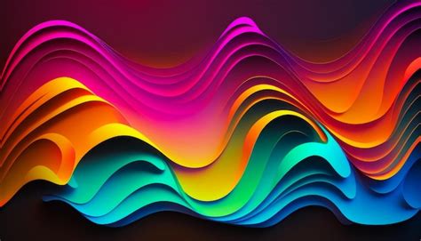 Premium Photo Colorful Abstract Background With Wavy Lines Generative Ai