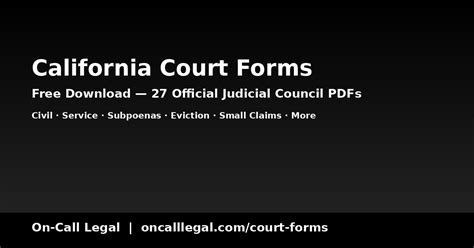 California Court Forms — Free Download On Call Legal
