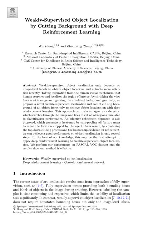 Pdf Weakly Supervised Object Localization By Cutting Background With Deep Reinforcement Learning