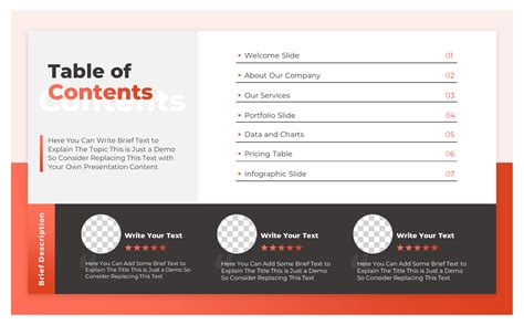 powerpoint table of contents slide template with animation