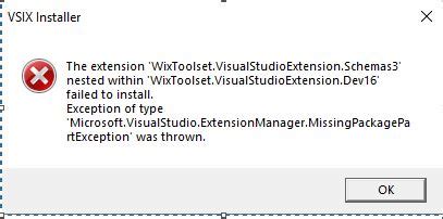 Offline Installation Of Wix Toolset Visual Studio 2019 Extension Failed Issue 6752
