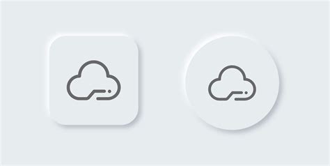 Cloud Computing Line Icon In Neomorphic Design Style Server Signs Illustration 48424109 Vector