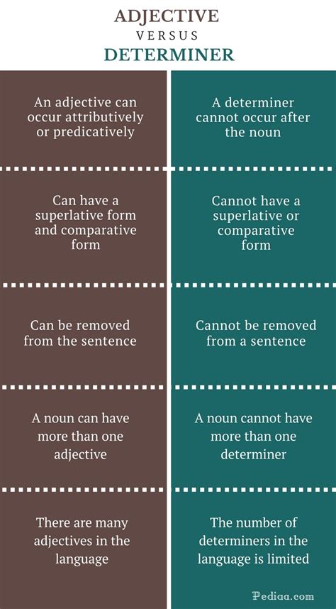 Difference Between Adjective And Determiner Learn English Grammar