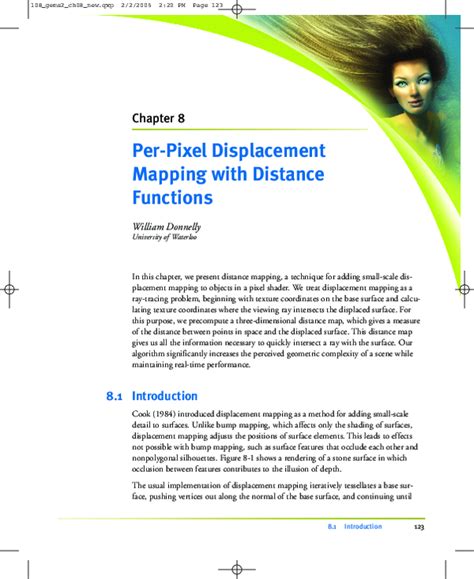 pdf per pixel displacement mapping with distance functions