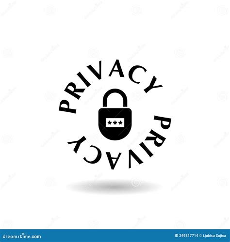 Data Privacy And Security Logo With Shadow Stock Vector Illustration