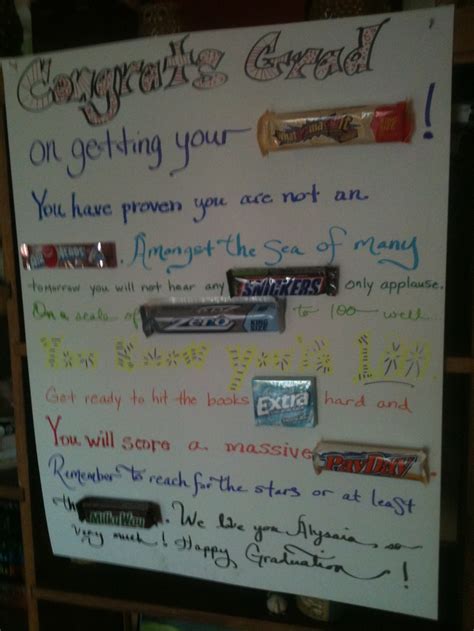 Poster Of Candy And Congrats For The Graduate Mom Birthday Crafts 50th Birthday Quotes