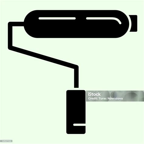 롤러 솔리드 아이콘입니다 흰색 배경에 페인트 롤러 도구 상형 문자 스타일 픽토그램을 개조하고 있다 건설 및 건축 도구는 모바일