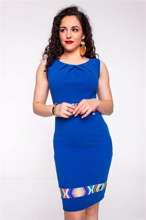 Ryta Ruha Ujjatlan Királykék Mintás • Crafty Clothes