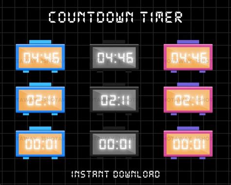 stream countdown timer timer for twitch and kick digital clock starting soon animated