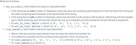 Solved Write Two Functions • Strtolist Which Takes A
