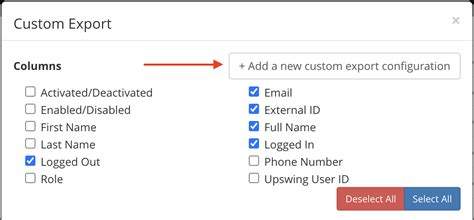 How To Save Custom Export Configurations When Downloading Data In The Admin Dashboard Upswing