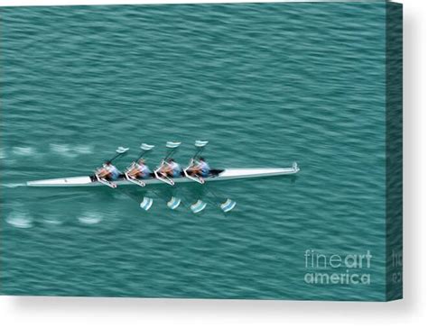 Quadruple Scull Rowing Team Practicing Canvas Print Canvas Art By