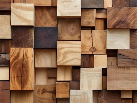 Assorted Wooden Blocks Texture Premium Ai Generated Image