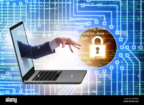 The Hacker Man Trying To Steal Personal Data Stock Photo Alamy