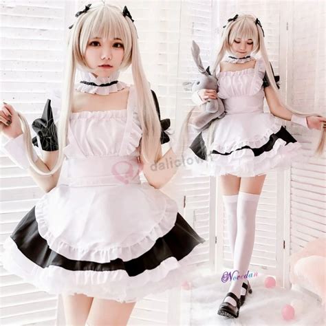 Crossdresser Sissy Maid Dress Anime Yosuga No Sora Kasugano Cosplay