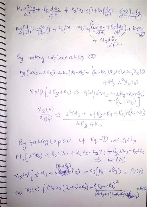 [solved] find the transfer function x2 s f s of the following system