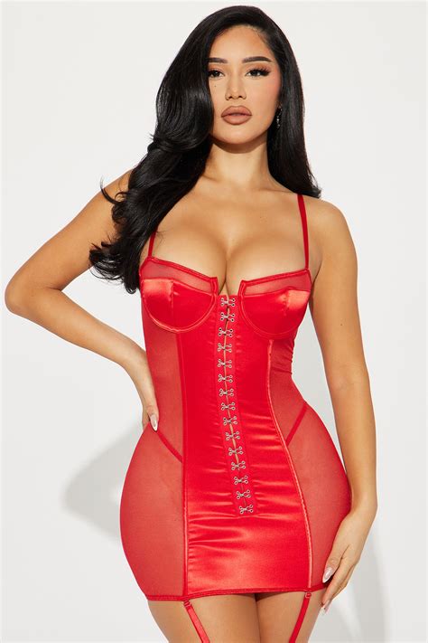 Hooked On Desire Chemise Set Red Fashion Nova