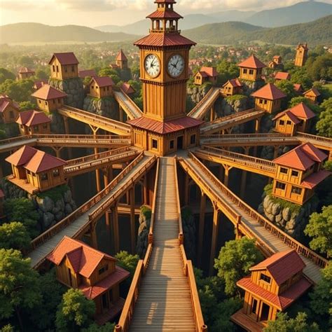 Free Timber Clock Metropolis Image Wooden Clocktower Bridges