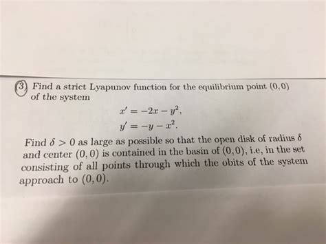 Find A Strict Lyapunov Function For The Equilibrium